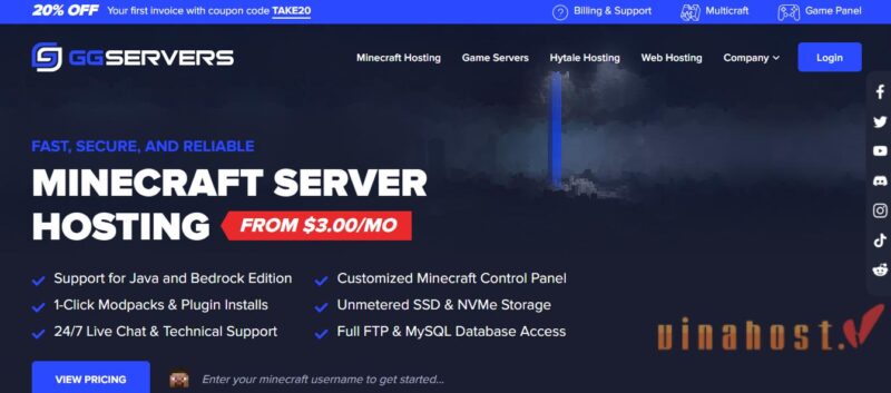 TOP 8 nhà cung cấp Hosting Minecraft Server tốt nhất 2026
