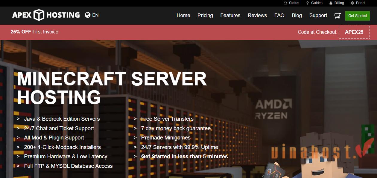 TOP 8 nhà cung cấp Hosting Minecraft Server tốt nhất 2026