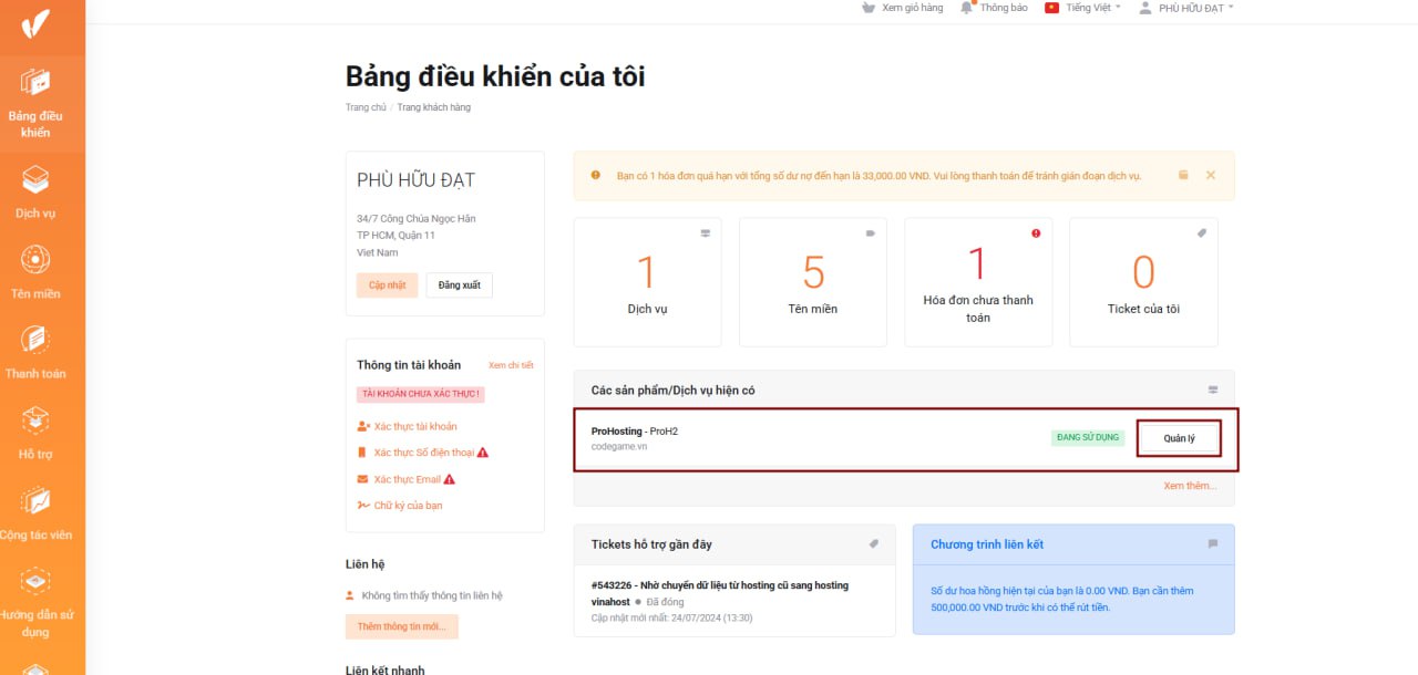 [2026] Hướng dẫn nâng cấp gói hosting tại VinaHost siêu dễ